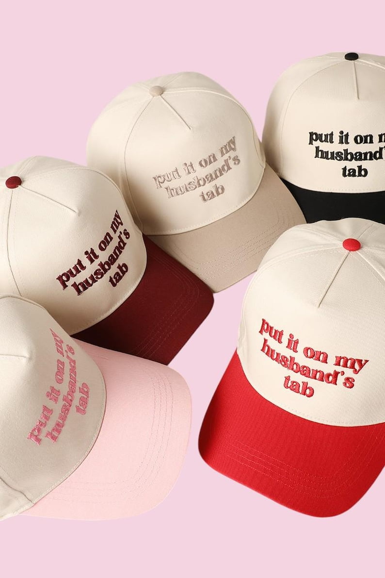 Put It On My Husband's Tab Vintage Trucker Hat, Embroidered Trucker Hat ...