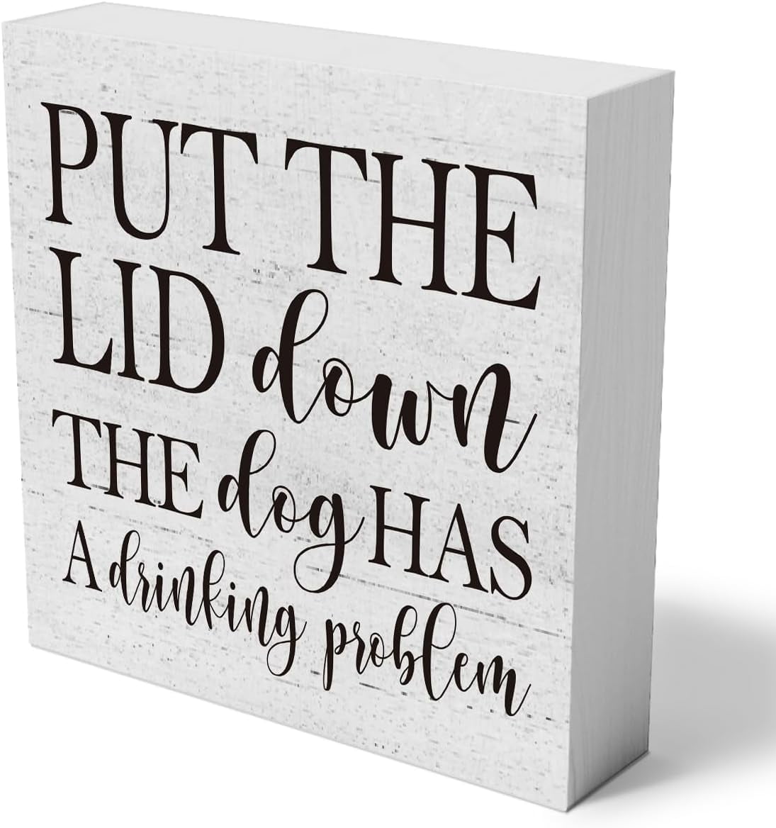 Put the Lid Down the Dog Has a Drinking Problem Wooden Box Sign Decorative Funny Bathroom Wood ...