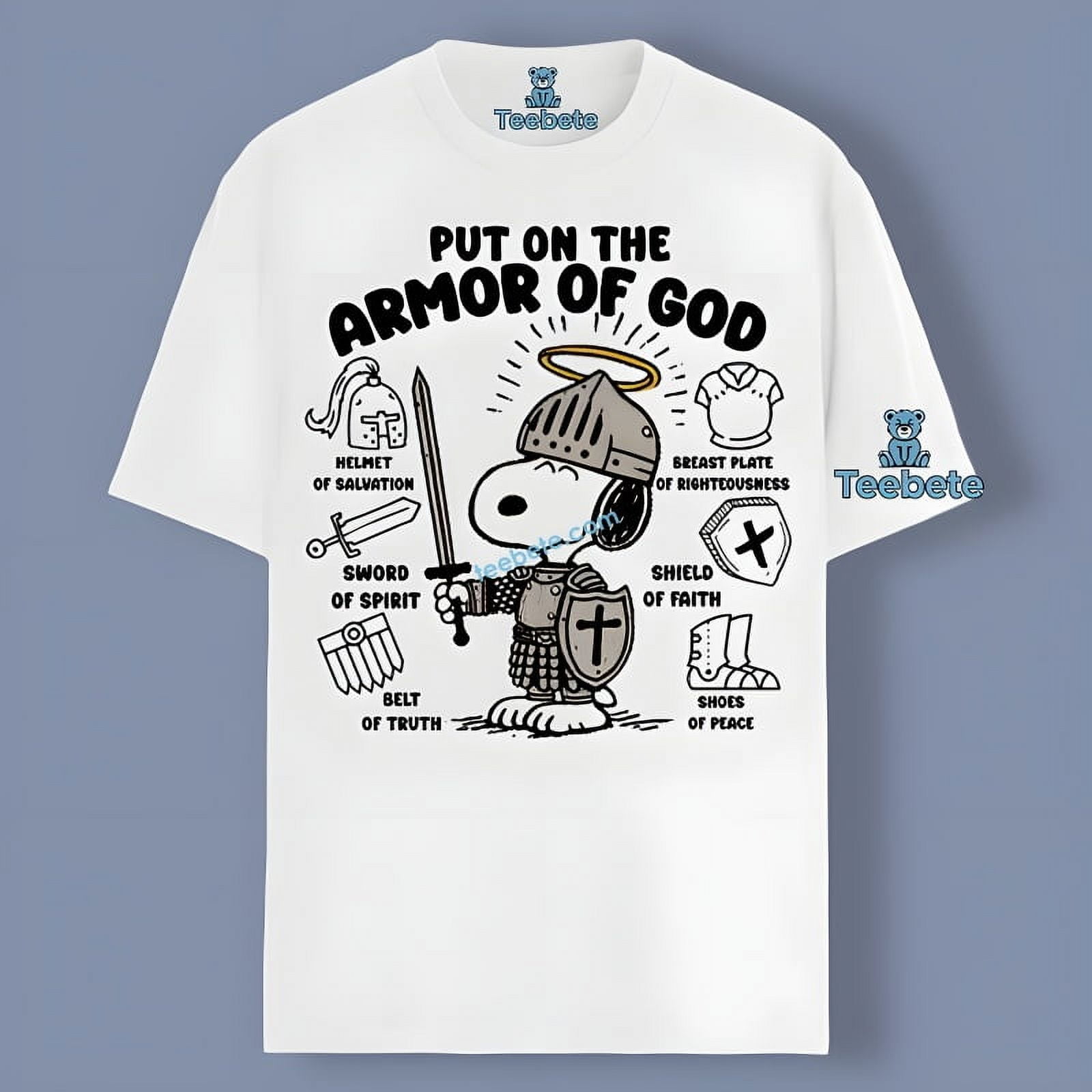 Put On The Armor Of God Snoopy Roman Warrior Shirt - Walmart.com
