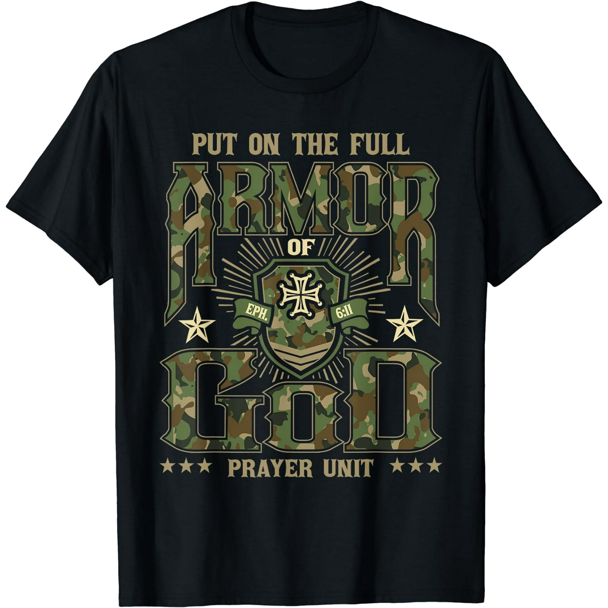 Put On The Full Armor Of God Christian Religious Bible Black T-Shirt ...