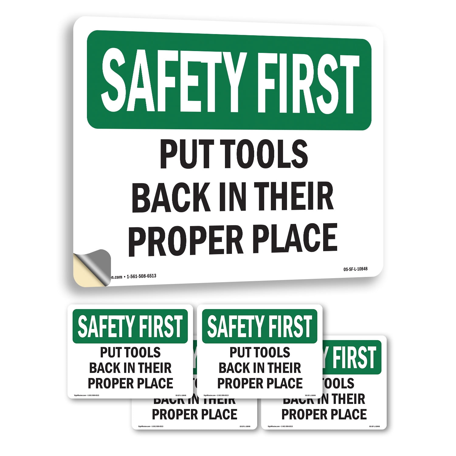 Put Tools Back In Their Proper Place OSHA SAFETY FIRST Vinyl Decal ...