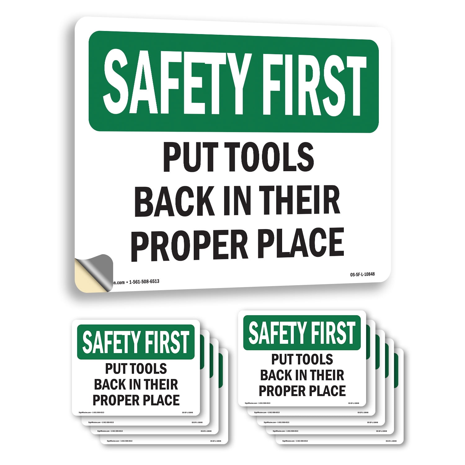 Put Tools Back In Their Proper Place OSHA SAFETY FIRST Vinyl Decal ...
