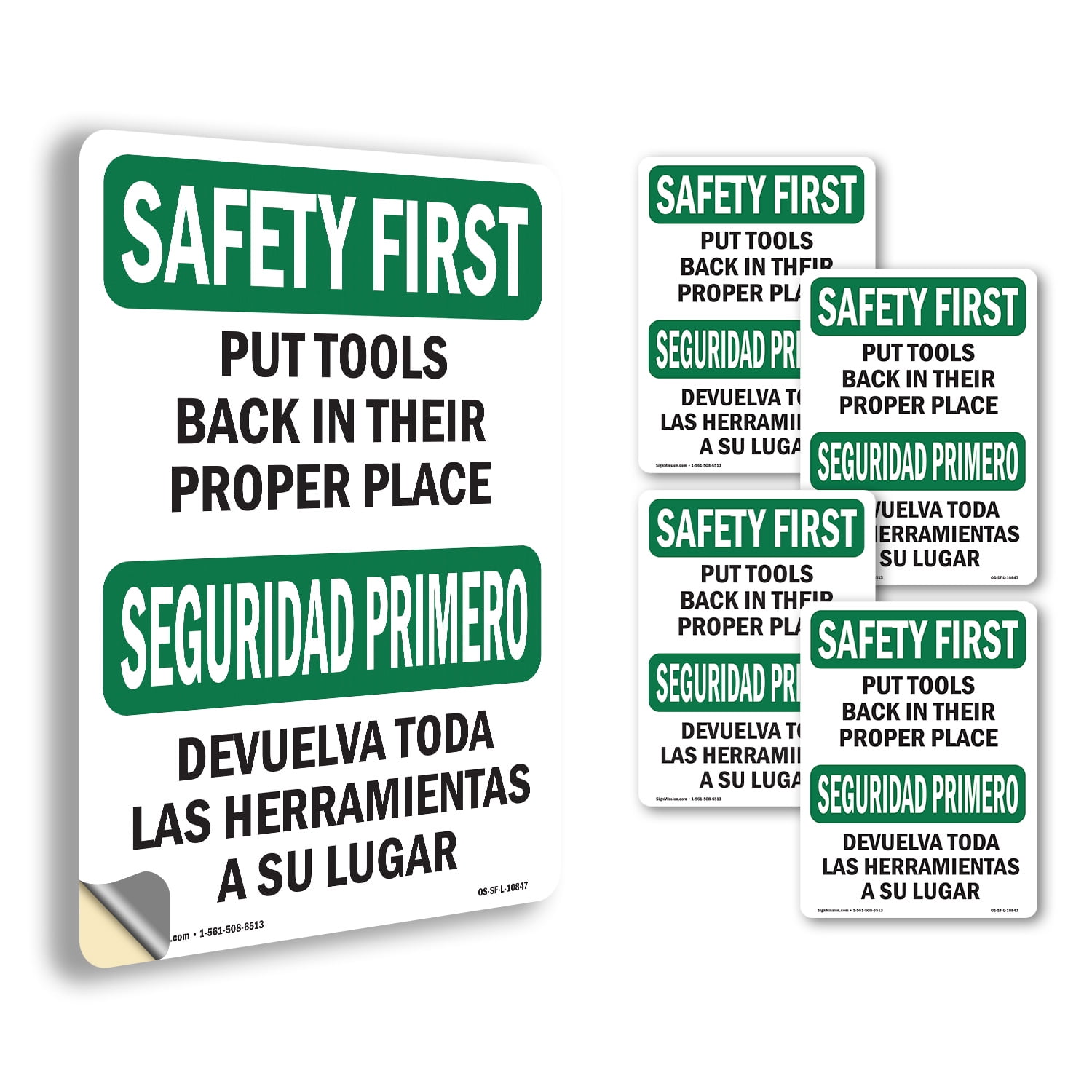 Put Tools Back In Their Proper Place OSHA SAFETY FIRST Vinyl Decal ...