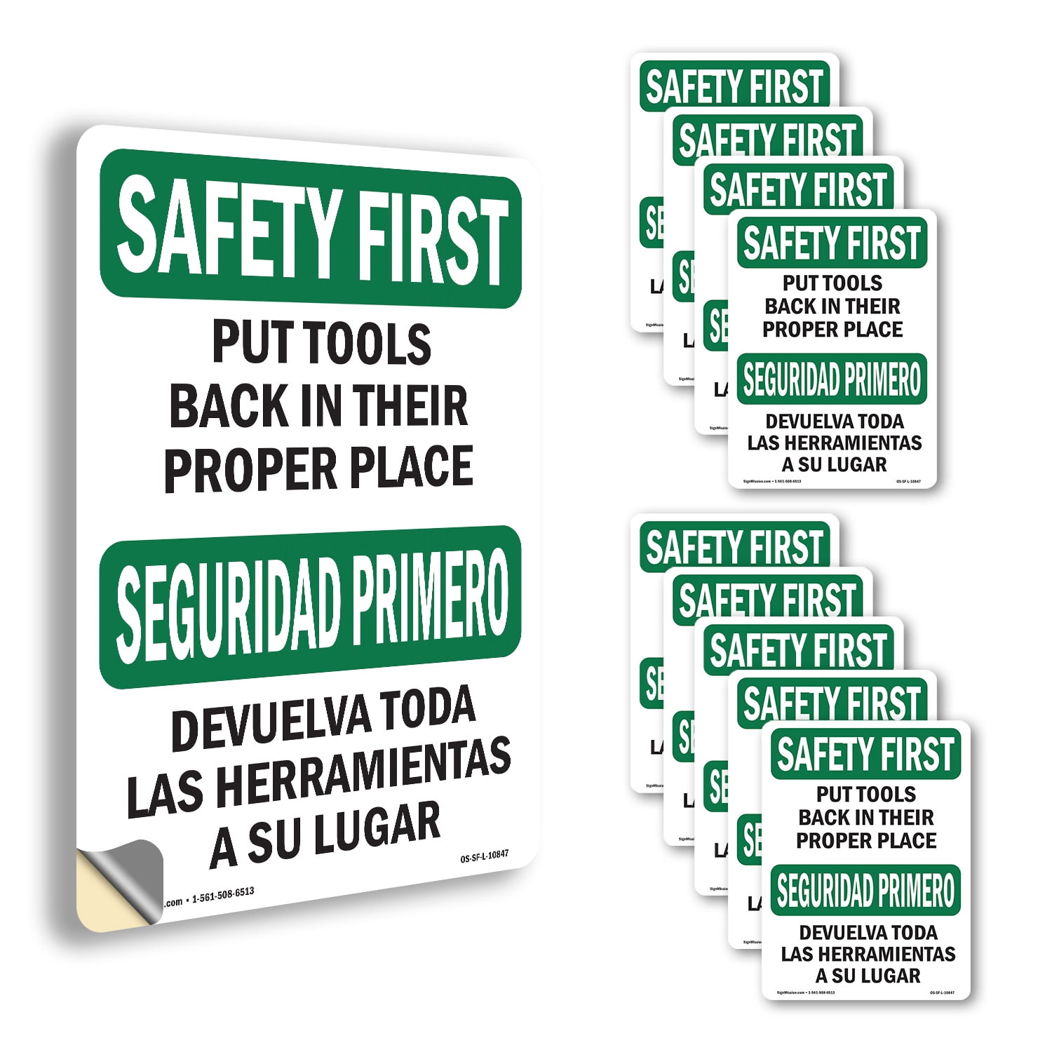 Put Tools Back In Their Proper Place OSHA SAFETY FIRST Vinyl Decal ...