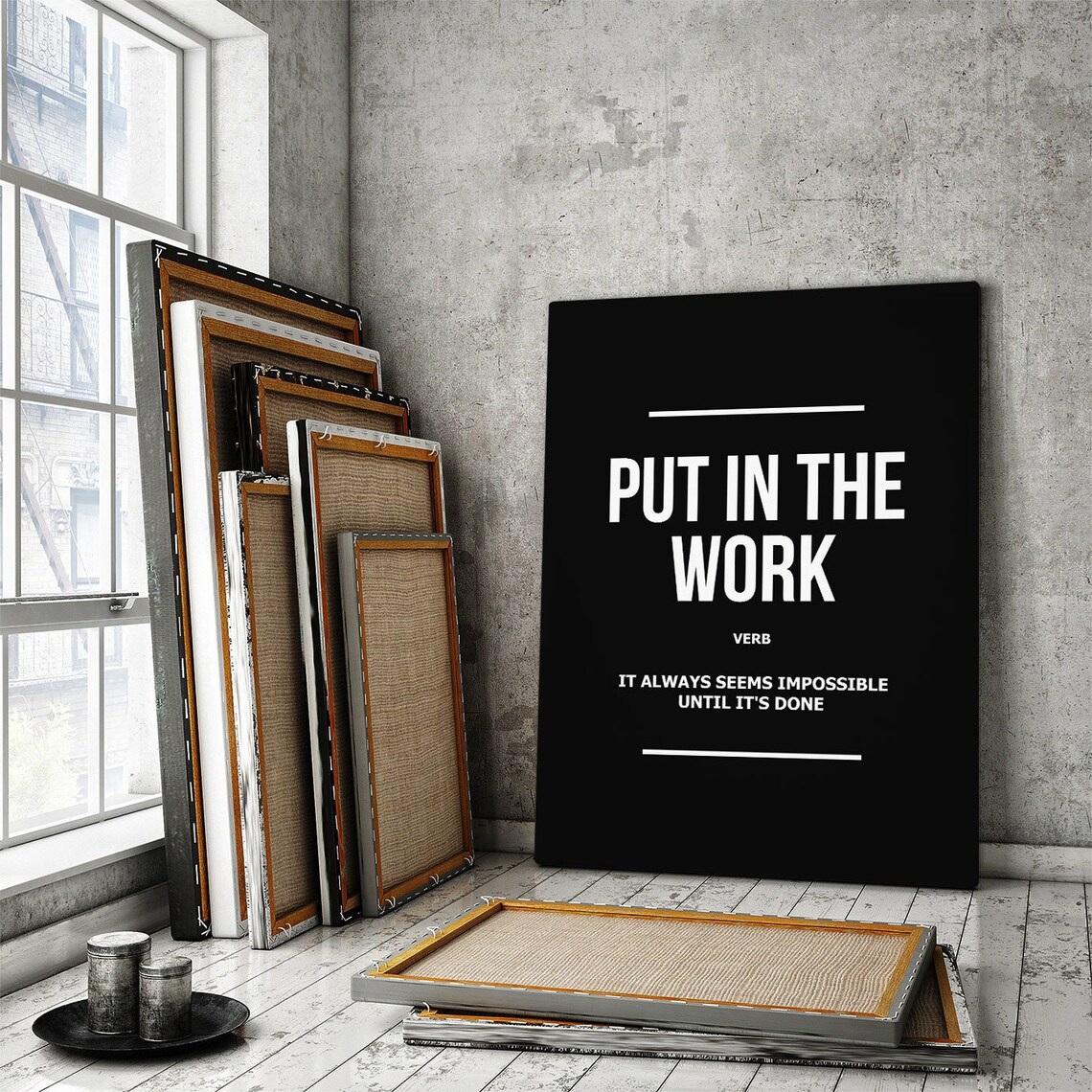 Put In The Work Verb Wall Art Office Decor - Hustle Poster Definition ...