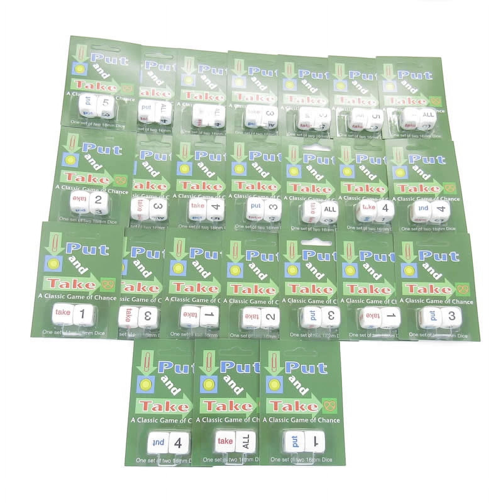 Put and Take Dice Game D6 16mm (5/8in) 24 Packs of 2 Koplow Games ...
