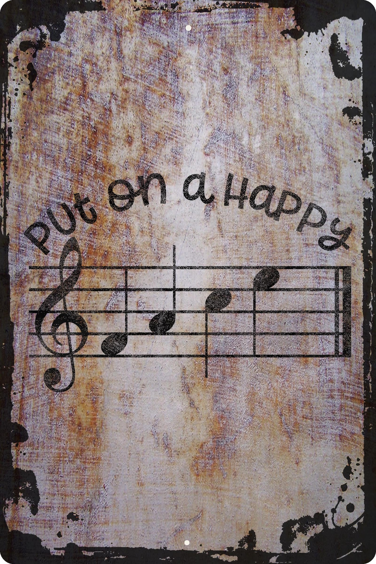 Put on a happy face funny staff treble clef music read band Beige Wall ...