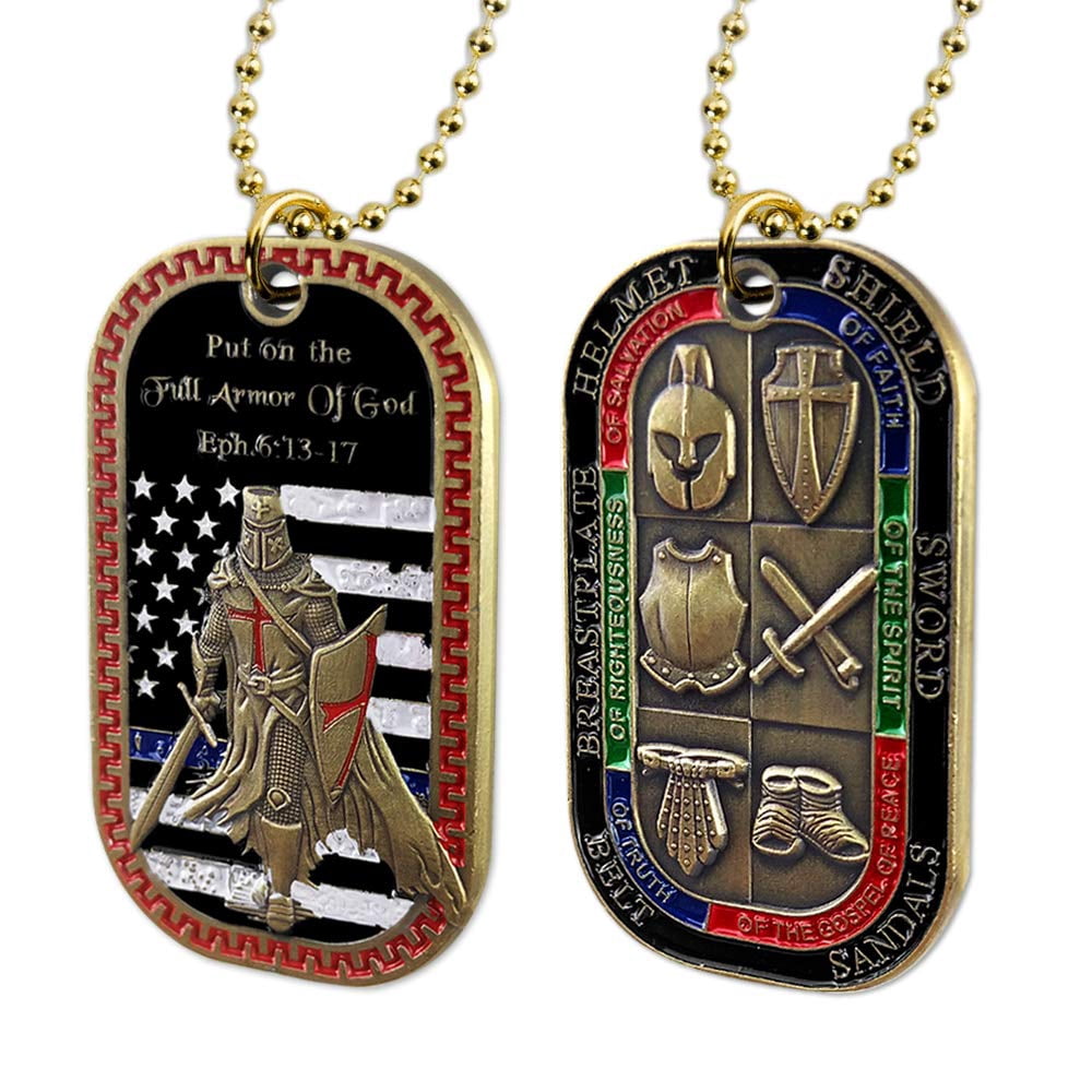 Put on the Whole Armor of God Dog Tag Pendant Necklace - Walmart.com