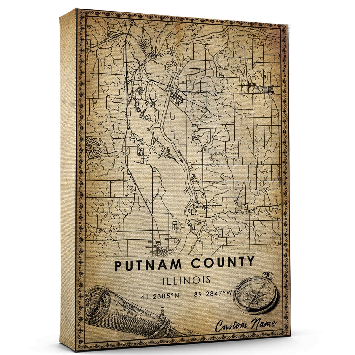 Putnam county Map Poster, Illinois Map Art Poster, Canvas, Putnam ...