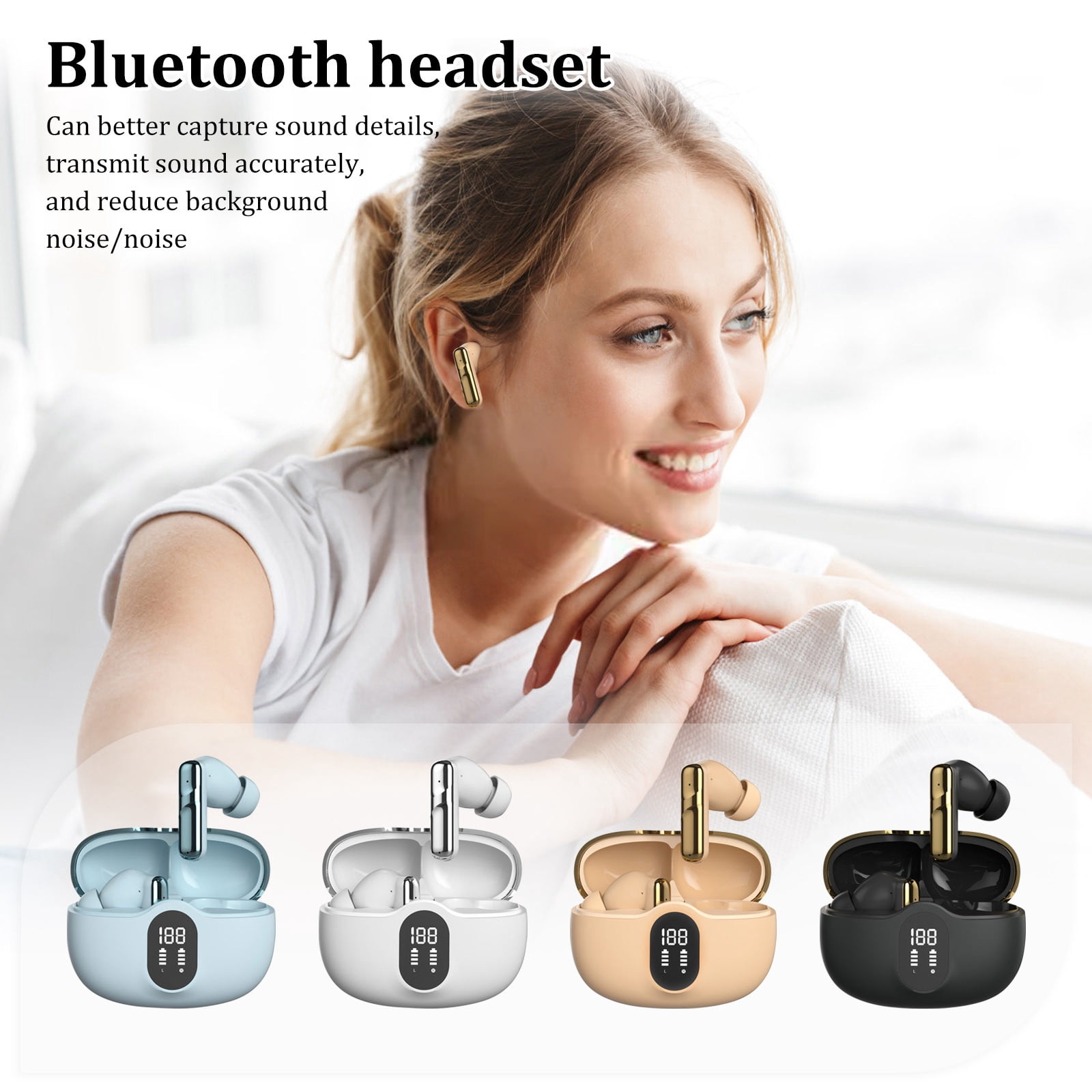 Putnchl IPX7 Waterproof Bluetooth Earbuds, 20 Hours Battery Life, In ...