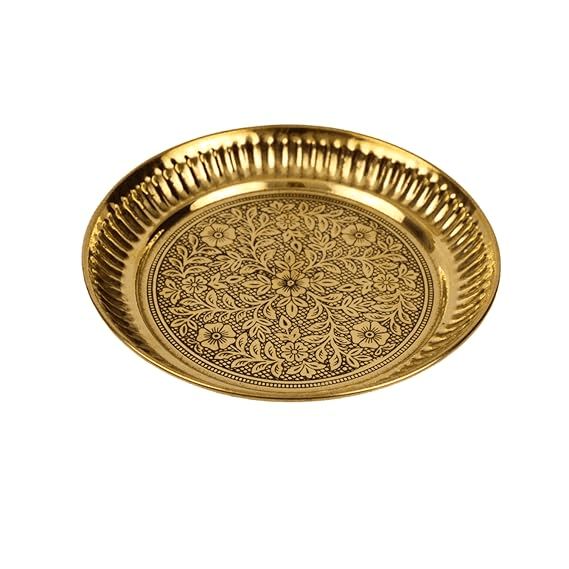 Putrika Traditional Handcrafted Brass Puja | Pooja Thali | Arati Bartan ...
