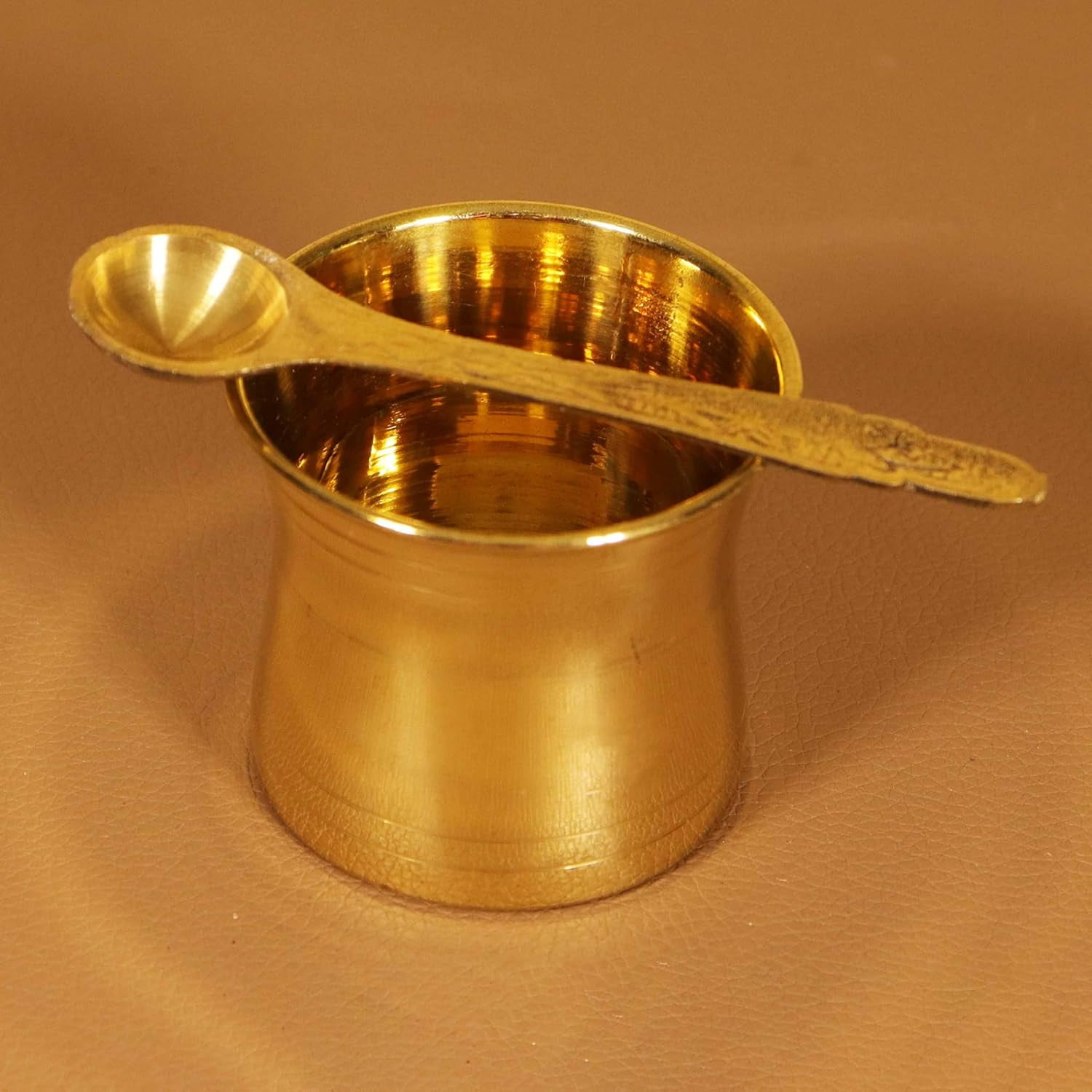 Putrika Traditional Handcrafted brass panchapatra set | udarni | snake ...