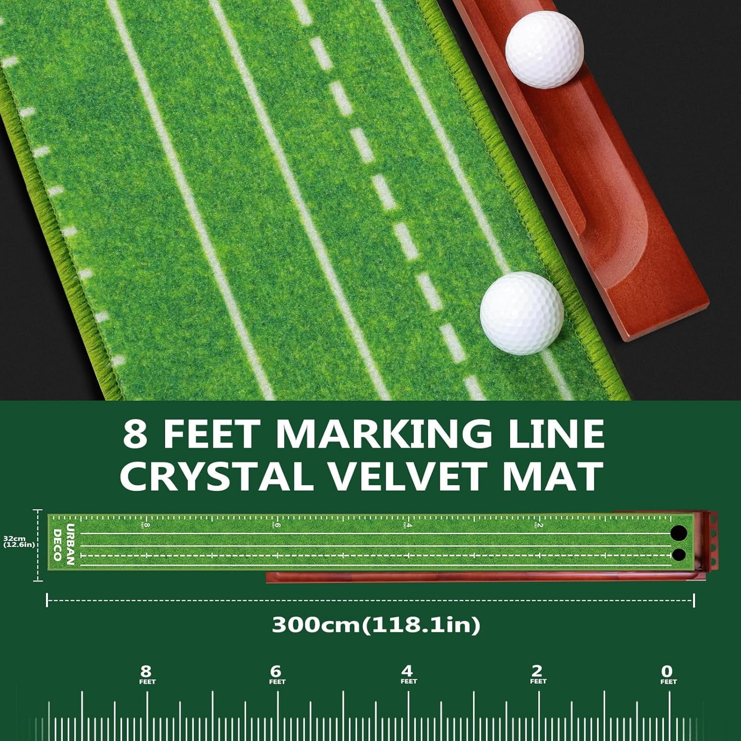 Putting Green Indoor Golf Mat with Auto Ball Return System - Perfect ...