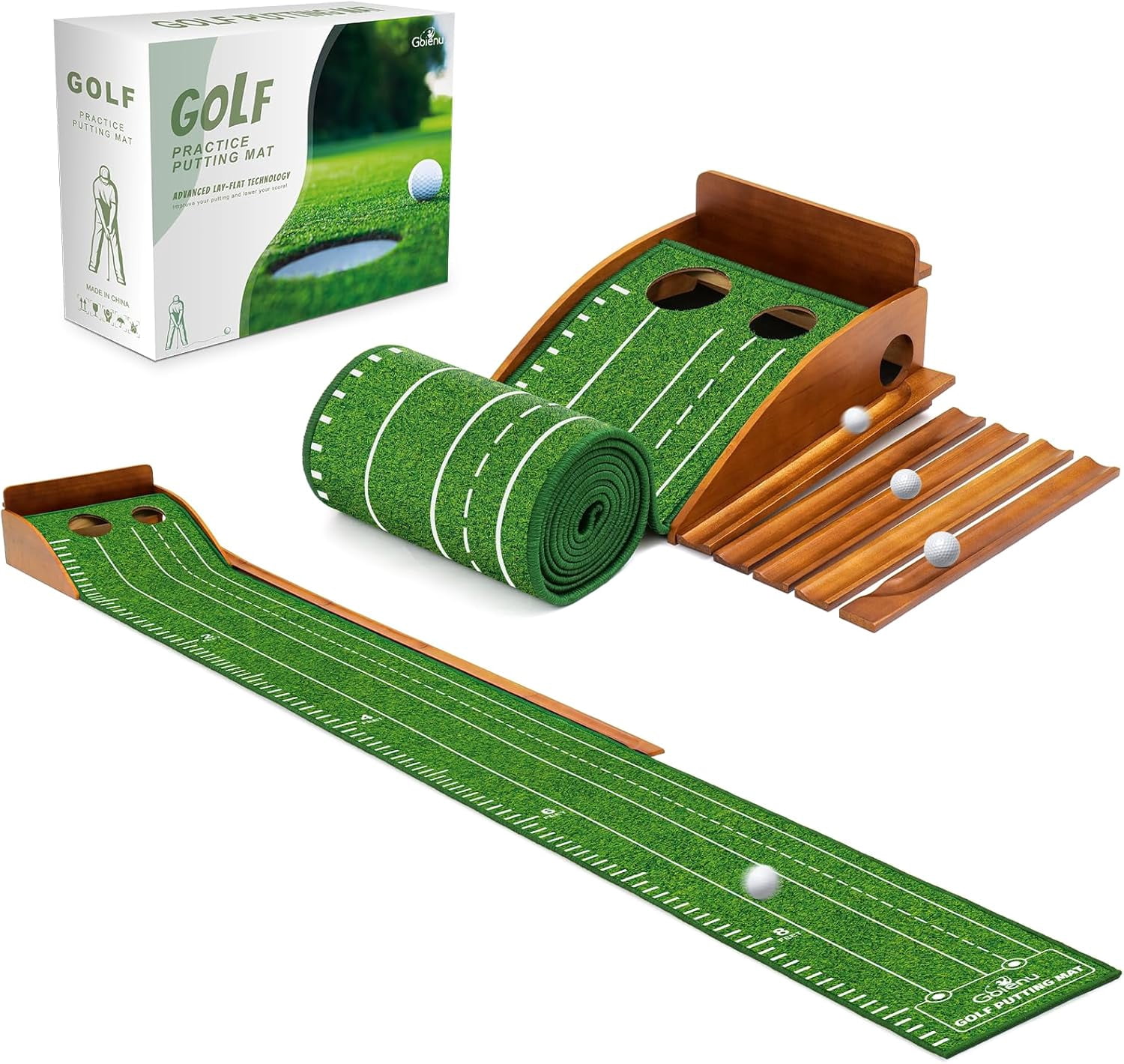 Putting Green Indoor Outdoor Mat: Golf Putting Mat with Durable Solid ...