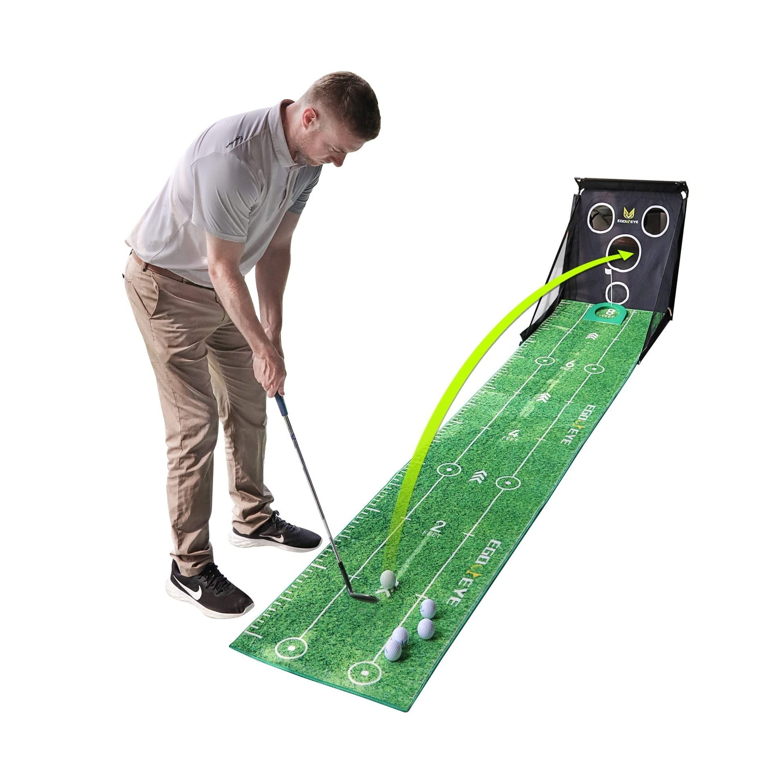 Putting Green Indoor, Putting matt for Golf Practice with Swing Path ...