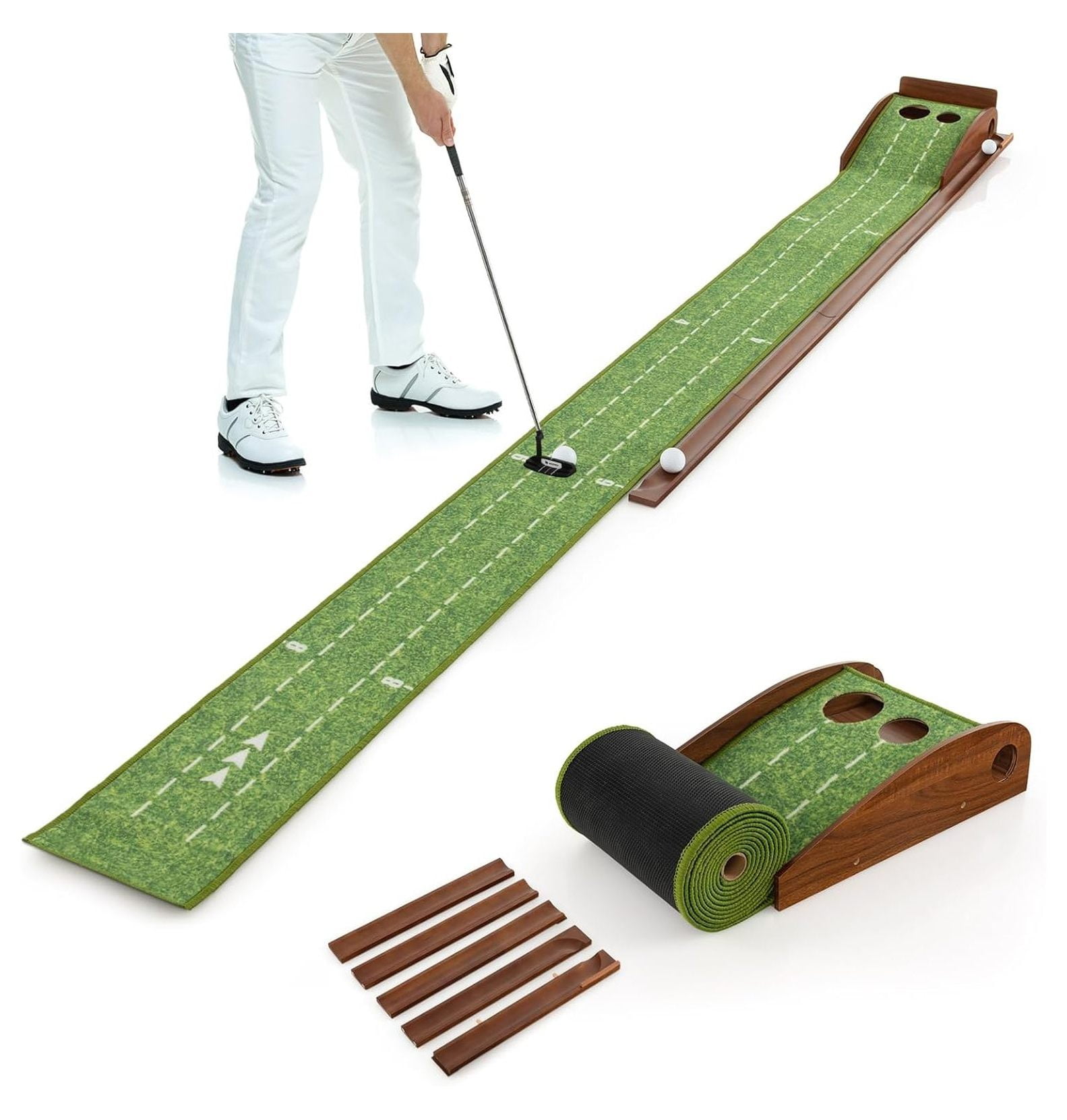 Putting Mat, Golf Putting Green Indoor with 2/3 Hole, Golf Practice Mat ...