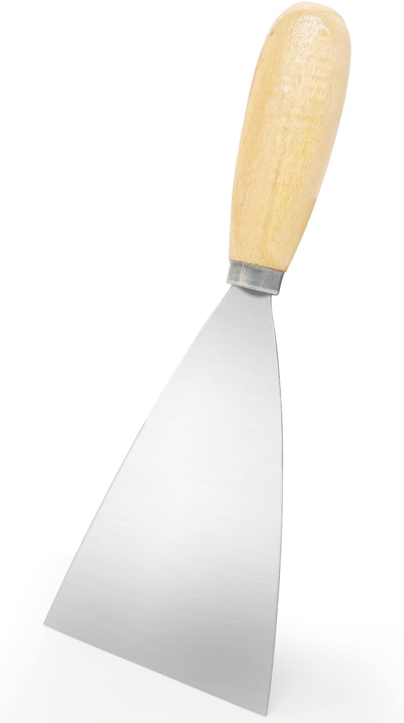 Putty Knife, 1 Inch Metal Scraper, wooden Handle Spackle Knives for ...