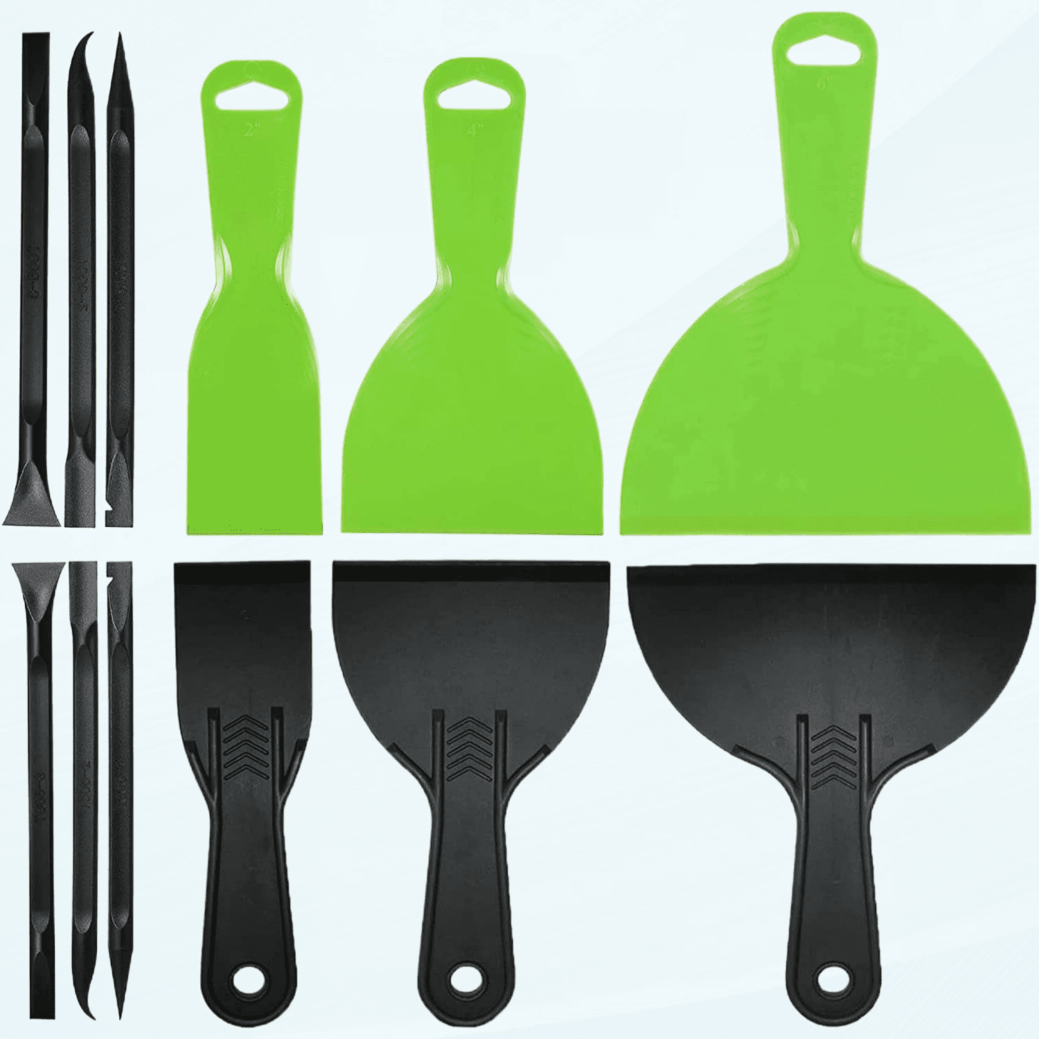 Putty Knife, 12PCS Plastic Paint Scraper, Multipurpose Spackle Knife ...