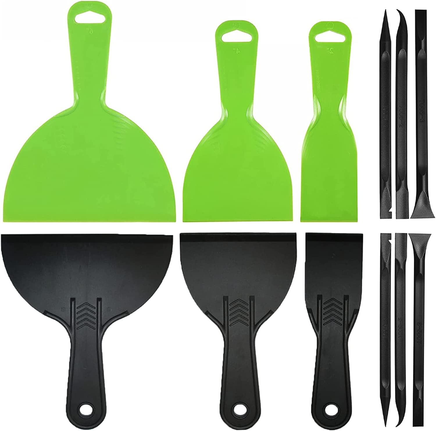 Putty Knife, 12PCS Plastic Paint Scraper, Multipurpose Spackle Knife ...