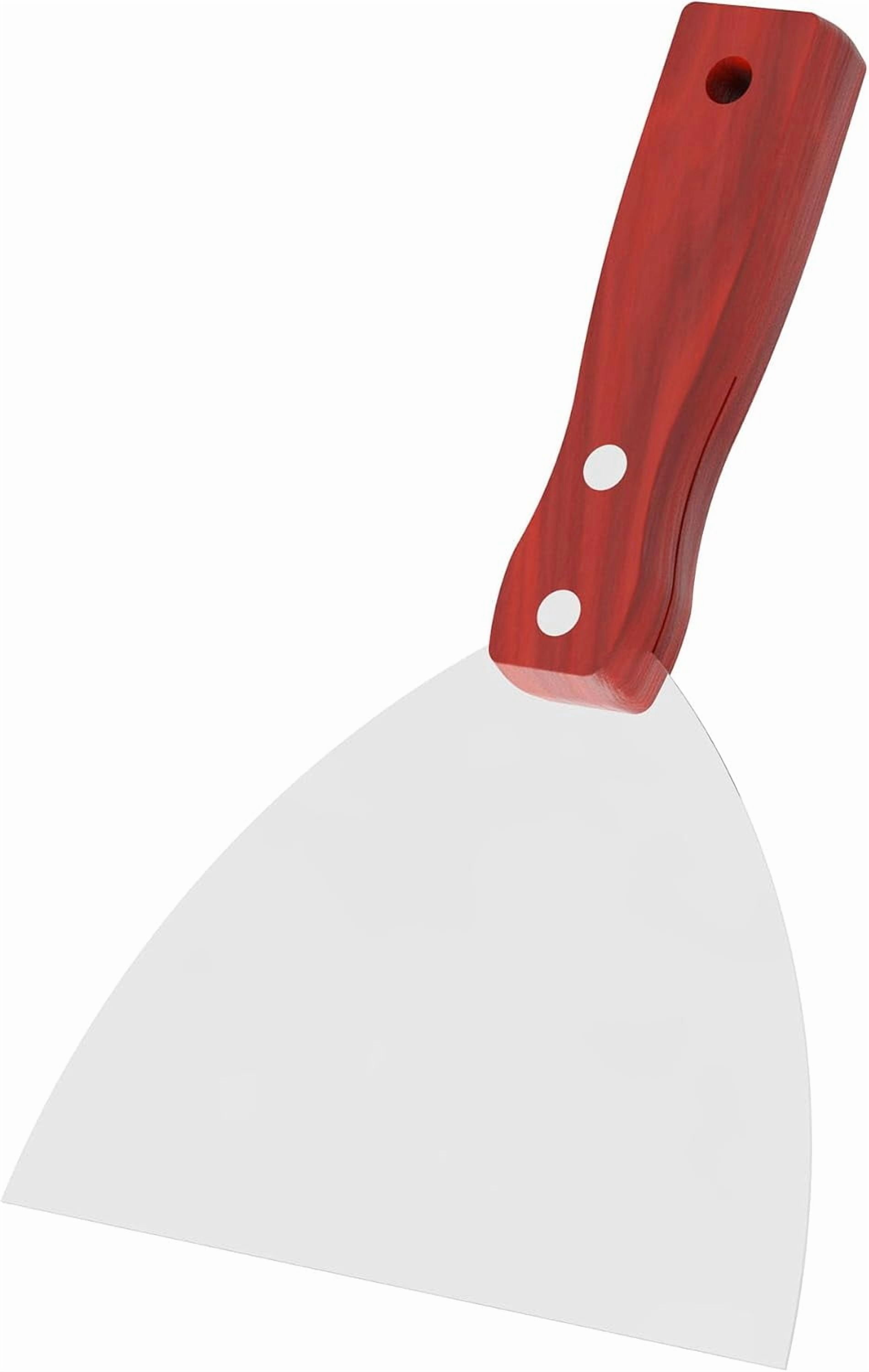 Putty Knife, 6 Inch Stainless Steel Scraper Tool, Wooden Handle Metal ...