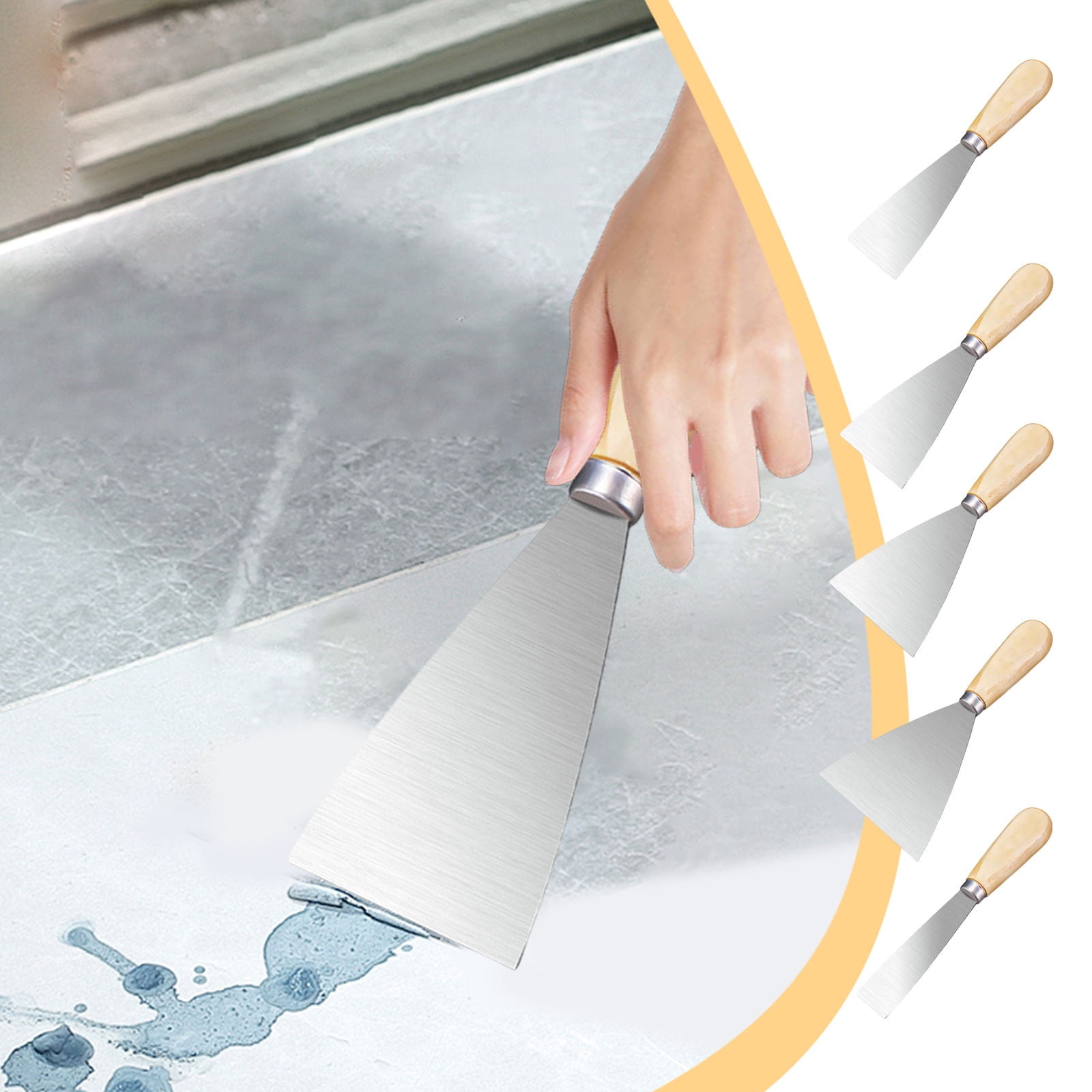 Putty Knife - 8.2" Putty Knives Set Paint Scraper Tool Stainless Steel ...