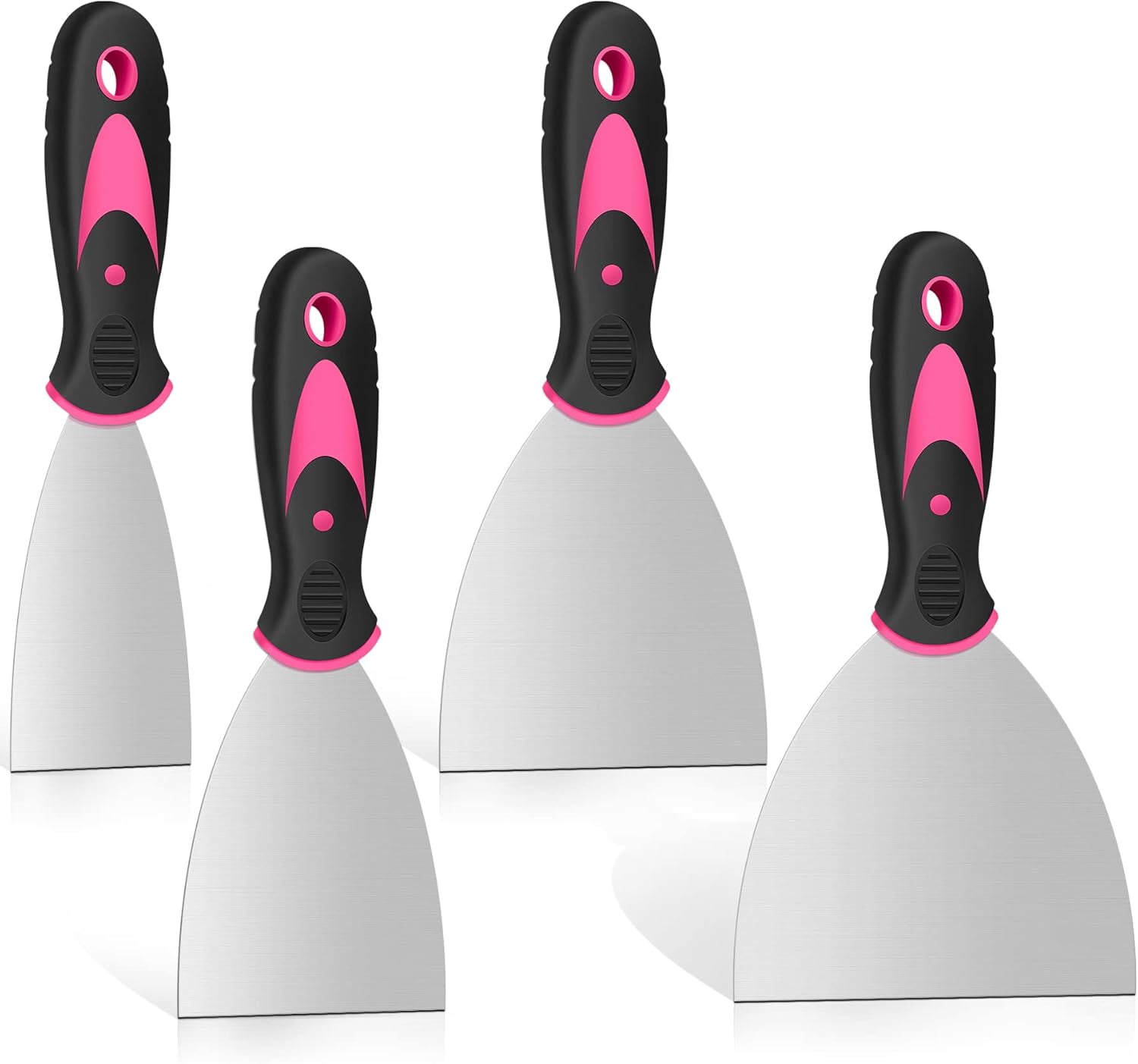 Putty Knife Set, 4 Pack(1.5, 3, 4, 5 in) Stainless Steel Paint Scraper ...