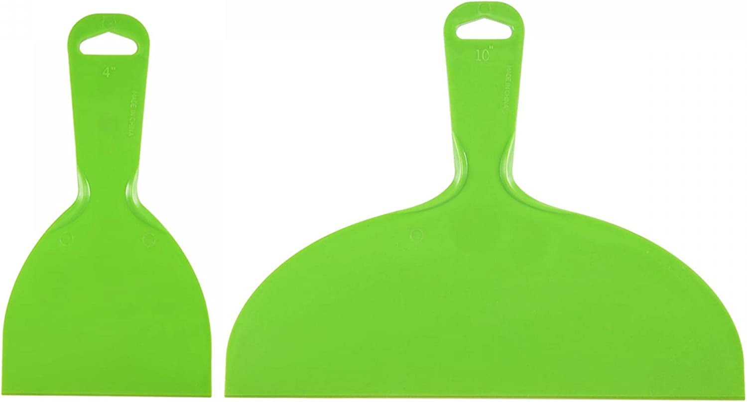 Putty Scraper Set (4", 10") Flexible Plastic Putty Knife for Taping ...