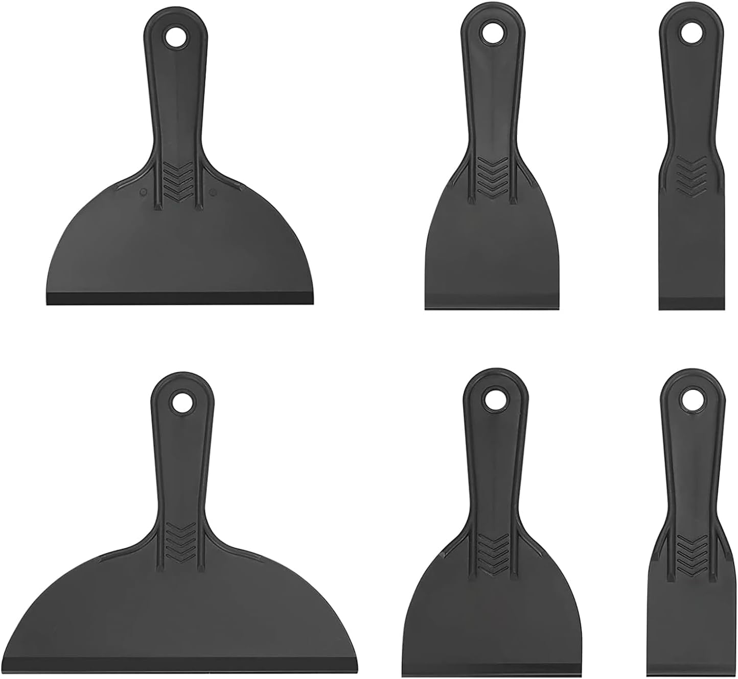 Putty Smooth Set - 6 Sizes Plastic Spatula Scrapers for Wall Paper ...