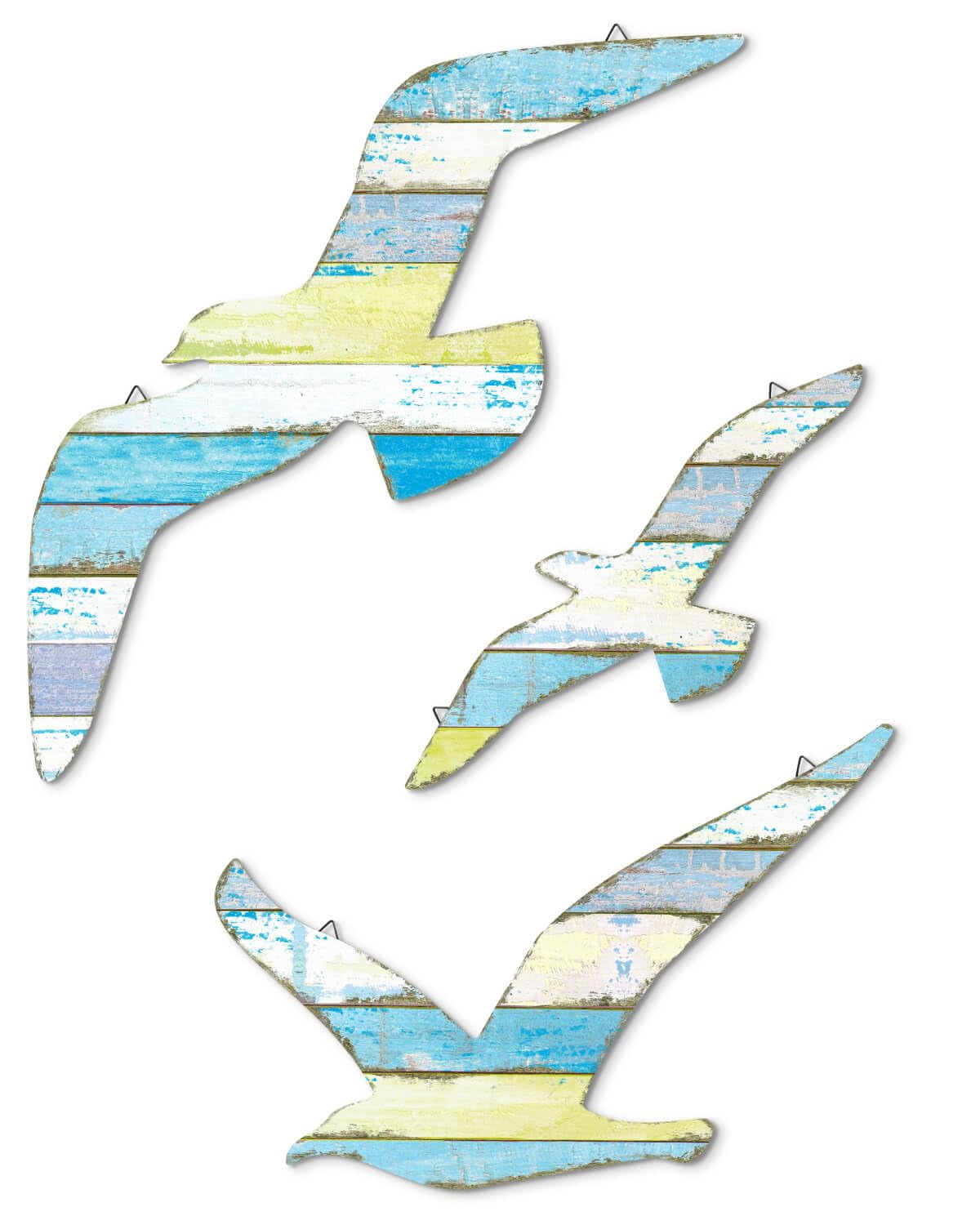 Putuo Decor 3 Pcs Seagull Wall Art - Wooden Coastal Grandma Decor with ...