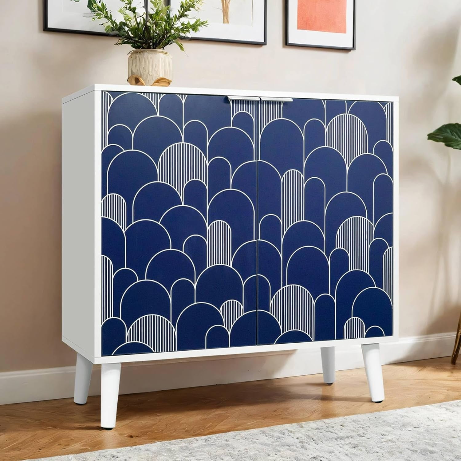 Putuo Decor Buffet Cabinet with Storage, Art Deco Boho Sideboard Buffet ...