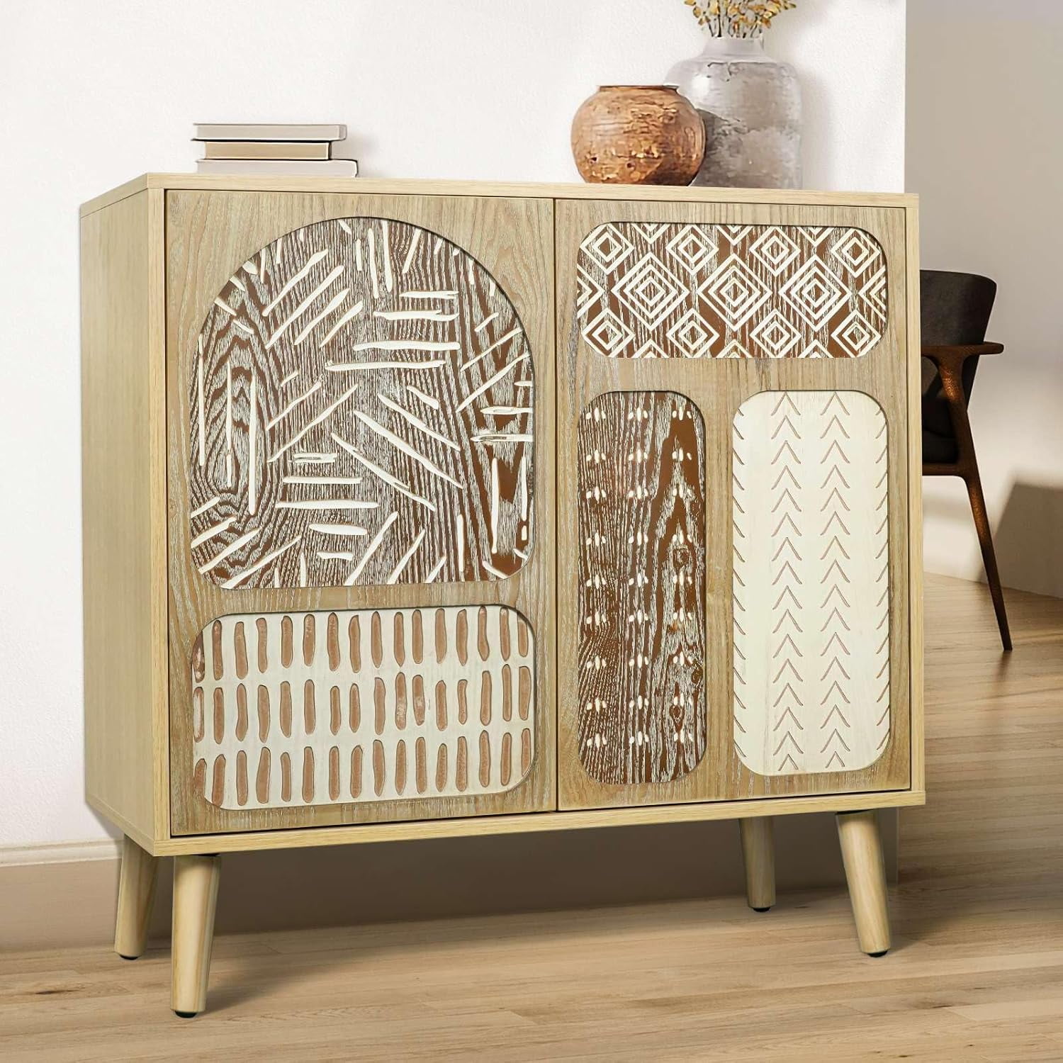 Putuo Decor Buffet Cabinet with Storage, Farmhouse Sideboard Buffet ...