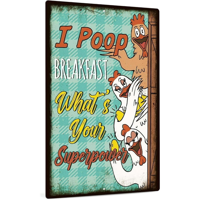 Putuo Decor Chicken Metal Sign, Chicken Signs for Coop Funny Outdoor ...