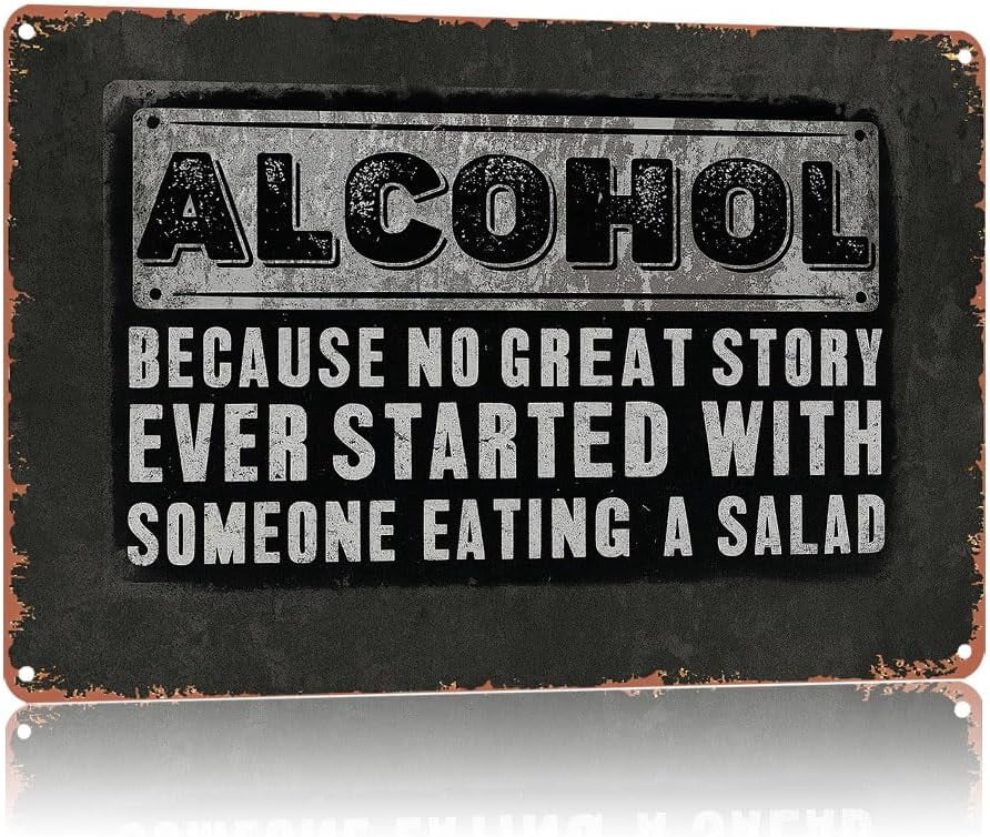 Putuo Decorative Alcohol Painting Metal Signs Text Art Poster Home Wall ...