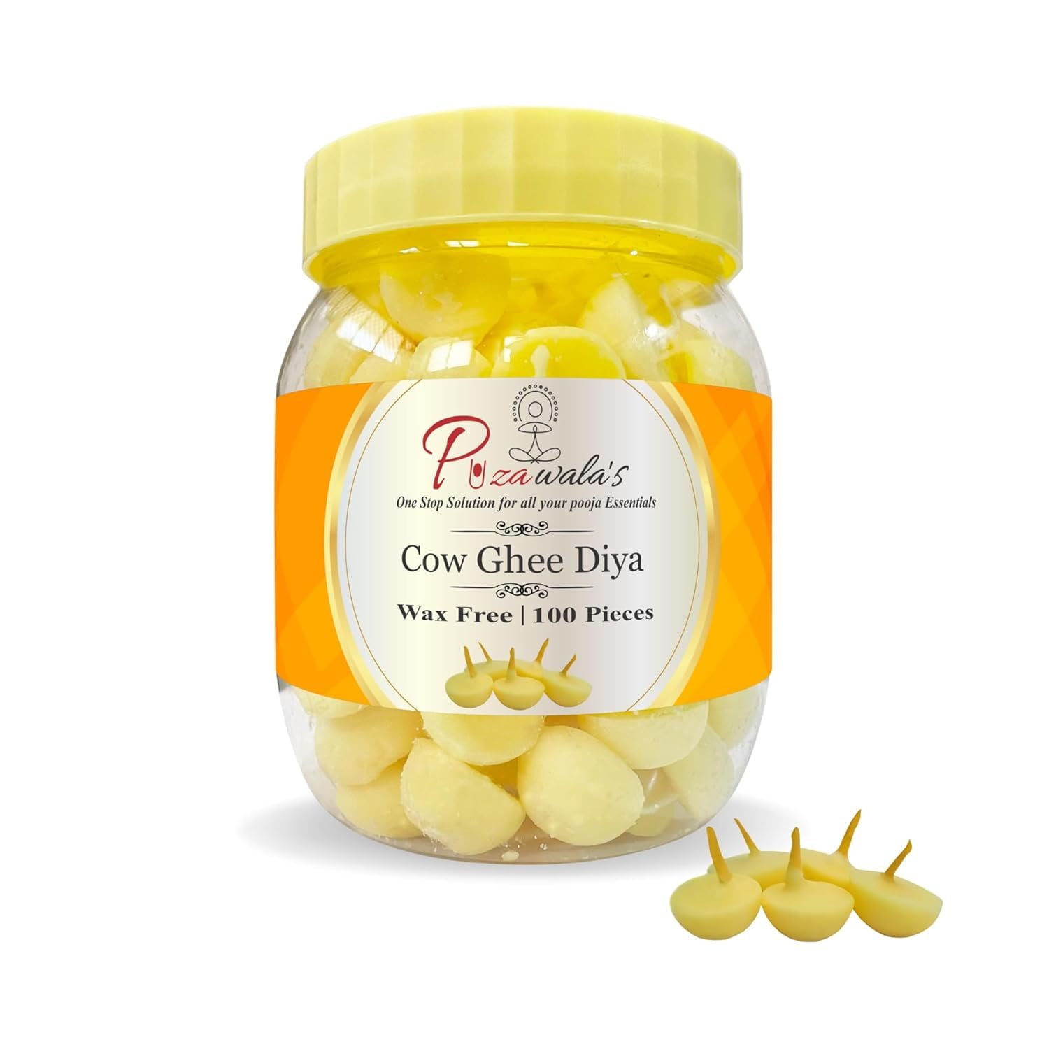 Puzawalas Pure Cow Ghee Diya Wax Free 100 Pcs Burning Time 30 Min for ...