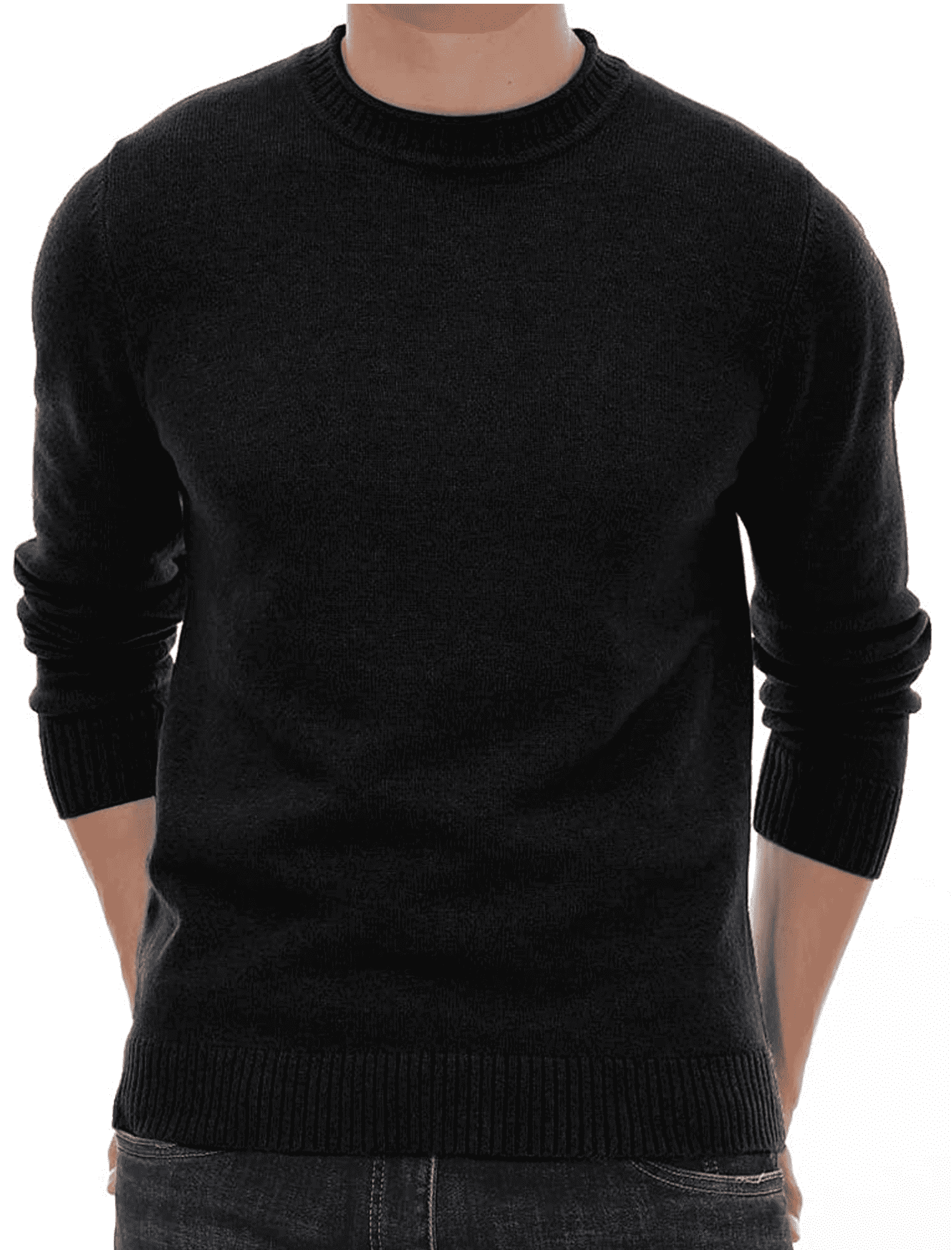 Puztloy Men's Sweater Pullover Crewneck Long Sleeve Lightweight Knit ...