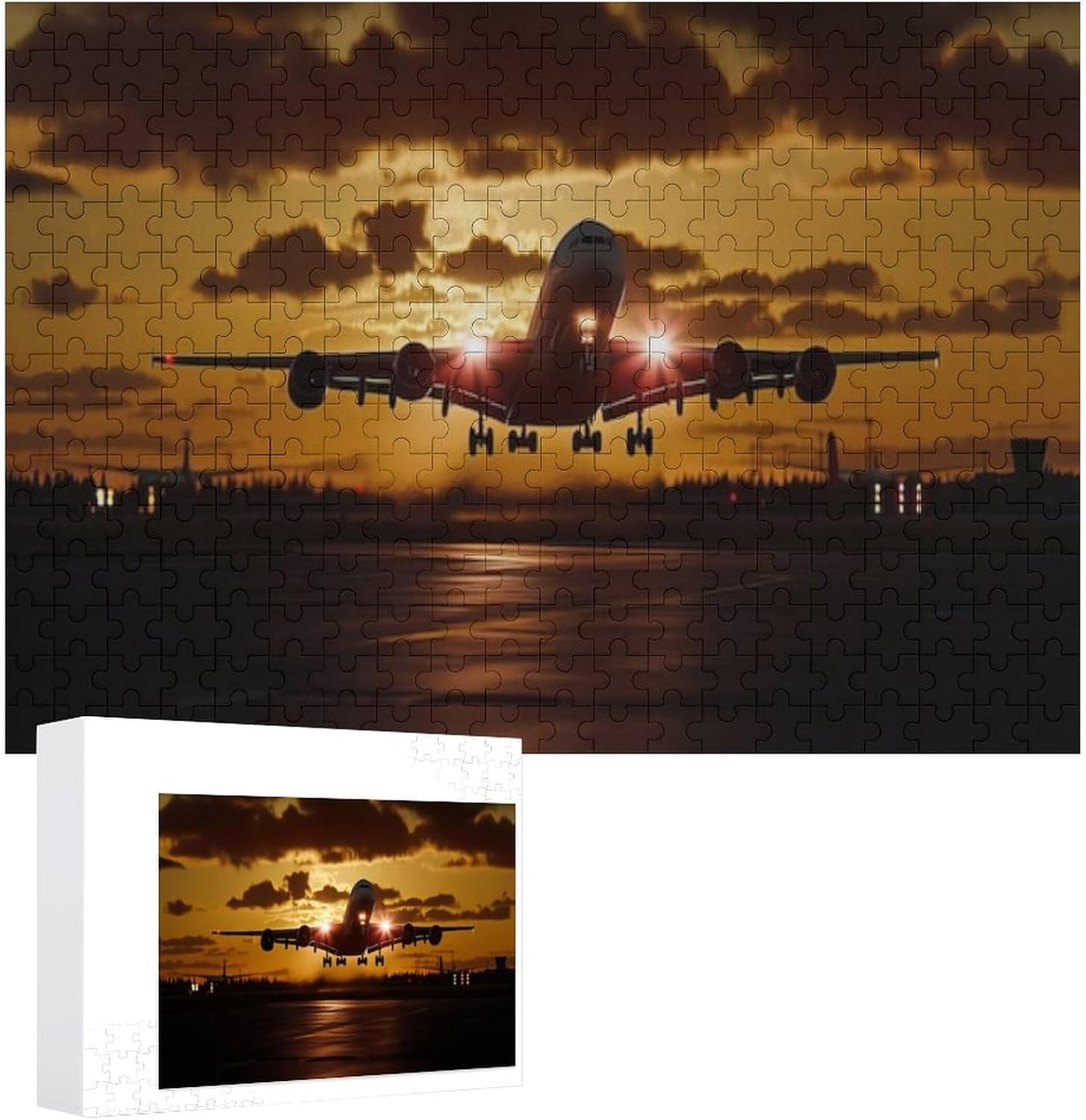 Puzzle 500 Pcs Jigsaw Puzzle for Adults Airplane Taking Off from The ...