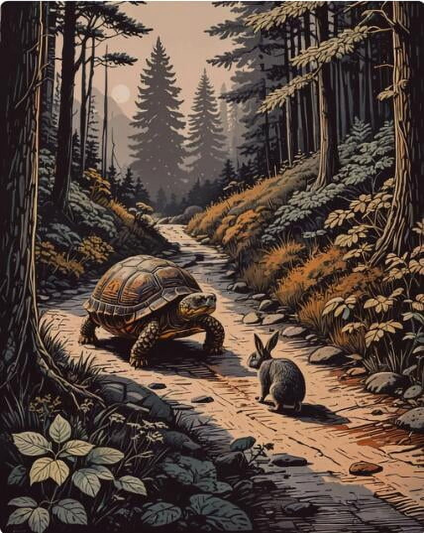 Puzzle for Adult 1000 Piece Tortoise And The Hare Are Hiking Wooden ...
