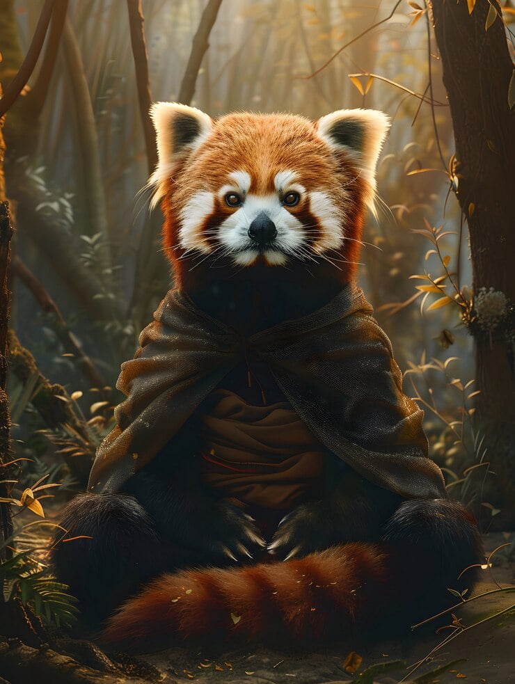 Puzzle for Adult 300 Piece Red Panda Animal Meditating Wooden Jigsaw ...
