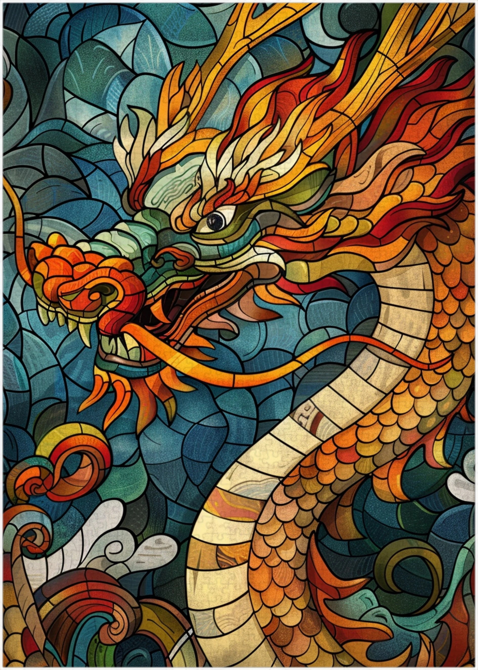 Puzzle for Adult 300 Piece Wooden Jigsaw Puzzle Stained Glass Chinese ...