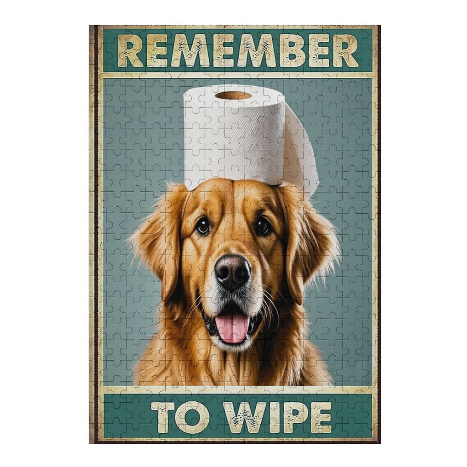 Puzzle For Adult Modern Art Puzzle 1000 Pieces Golden Retriever Remember to Wipe Jigsaw Puzzle ...
