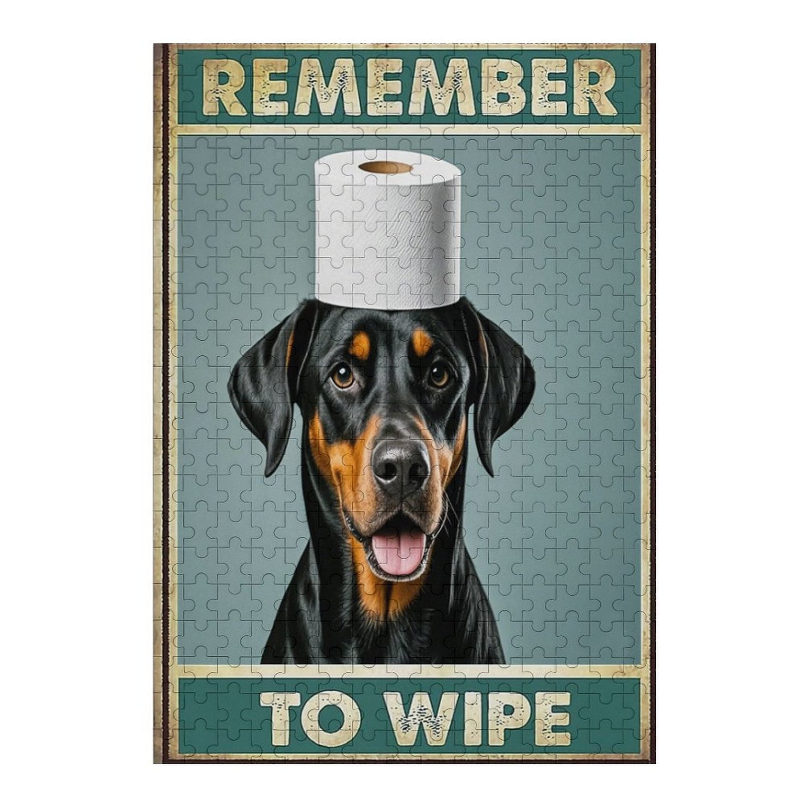 Puzzle For Adult Modern Art Puzzle 500 Pieces Doberman Pinscher Remember to Wipe Jigsaw Puzzle ...