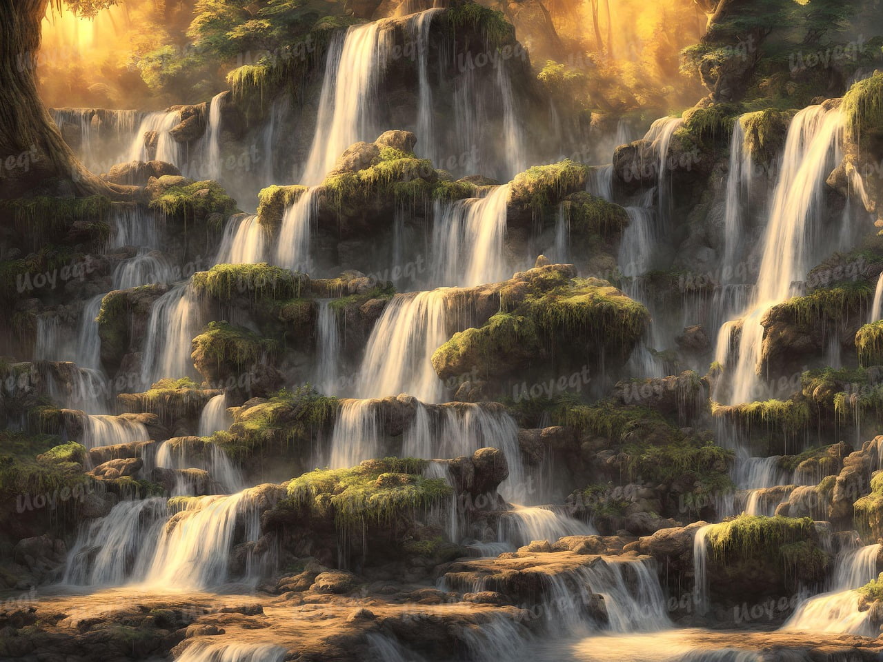 Puzzle for Adults 1500 Pieces Wooden jigsaw puzzle Waterfall Cliff ...