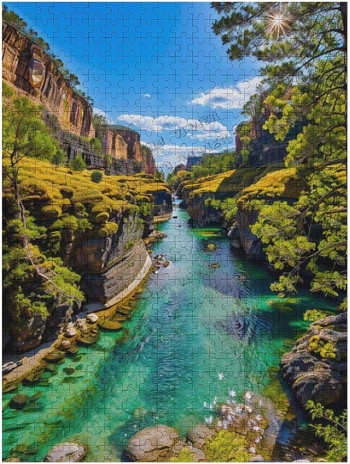 Puzzle for Adults 500 Pieces, Mountains Waterfall Water Flow Creek ...