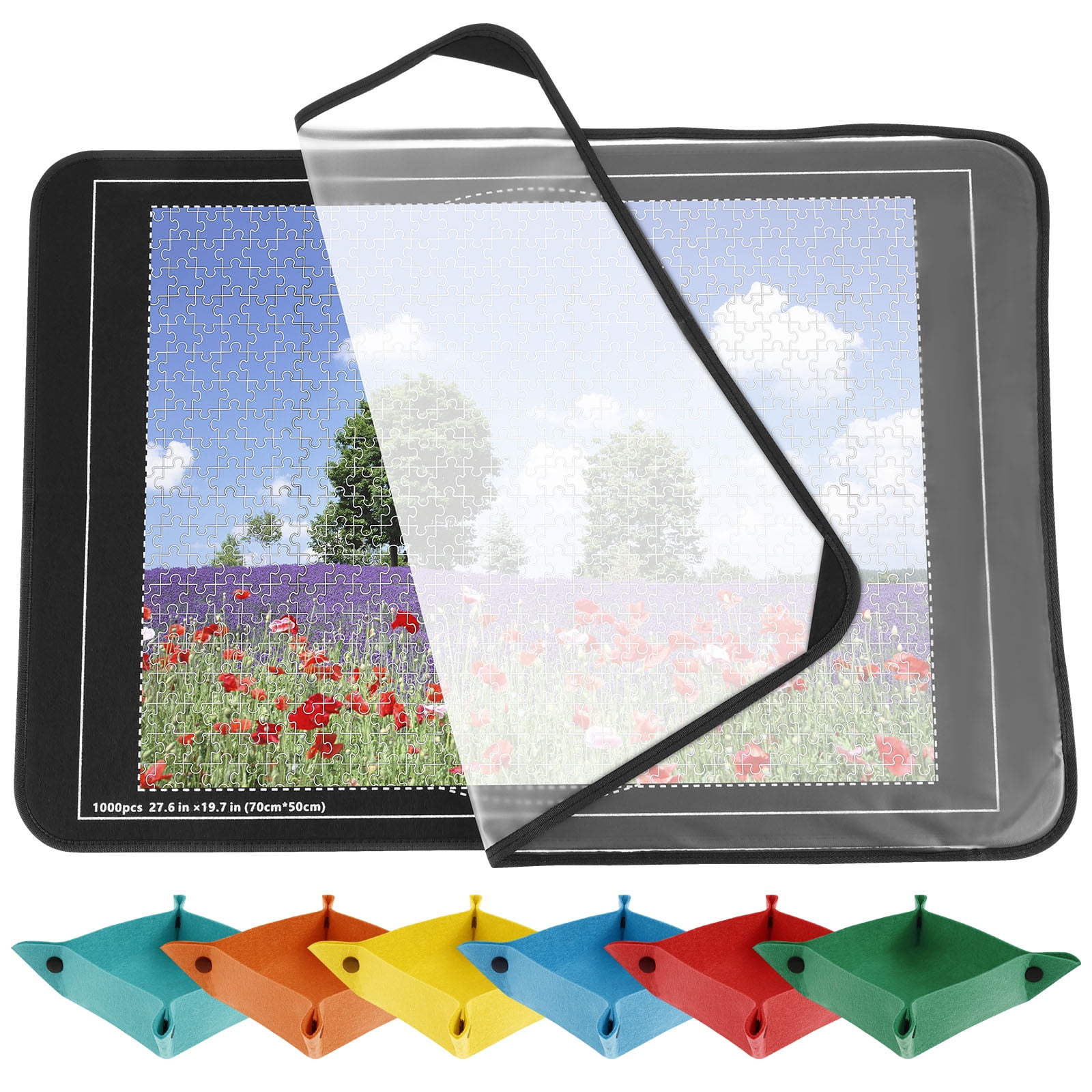 Puzzle Board Mat Set Easy to Store Versatile Jigsaw Board with Sorting ...