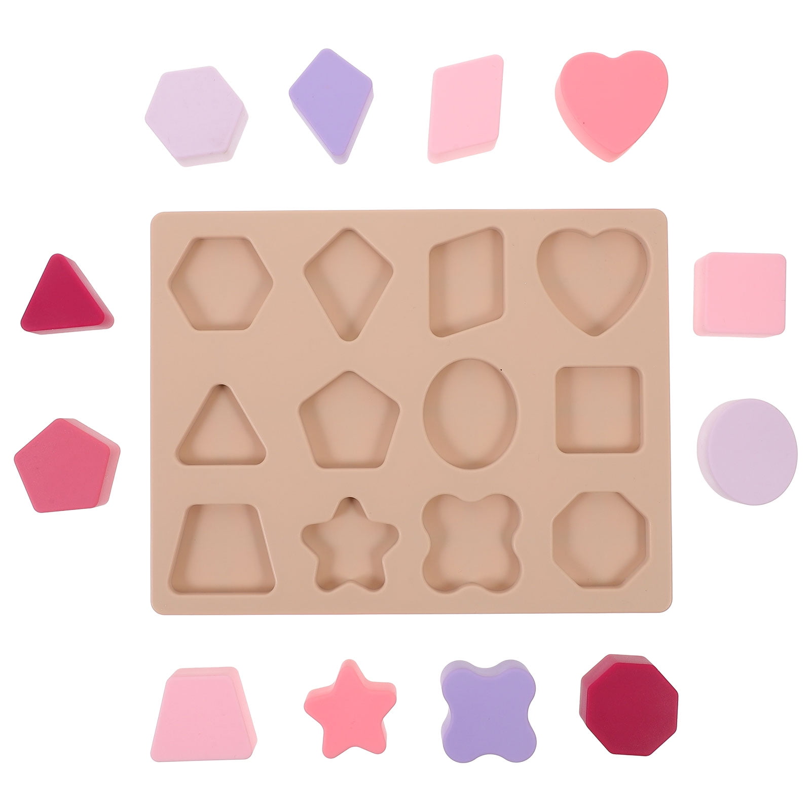 HOMEMAXS 1 Set Silicone Shape Puzzle Shape Sorting Puzzle Shape ...