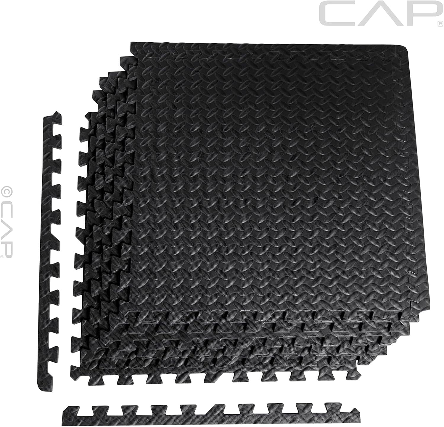 Puzzle Diamond Plate Texture Puzzle Exercise Mat | 6 Tiles (24 Square ...