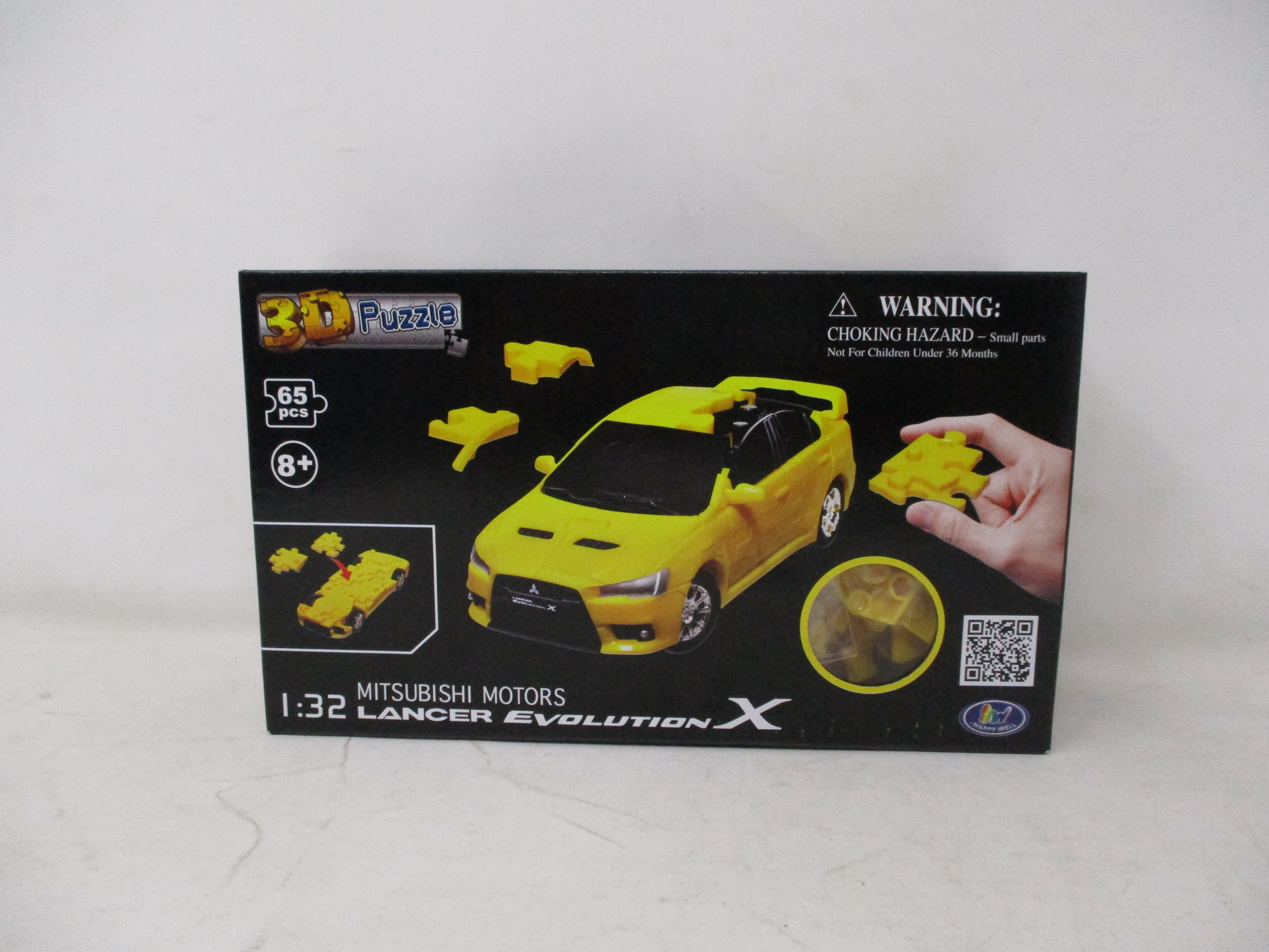 Puzzle Fun 65 Pieces 3D Lancer Evolution X Solid Yellow 3D Puzzles ...