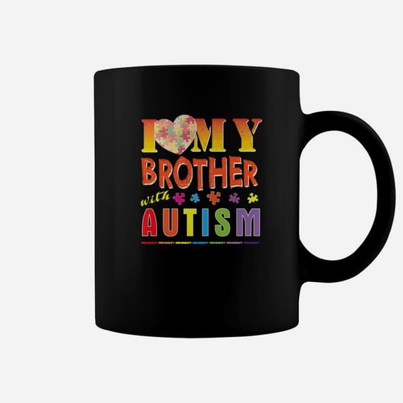 Puzzle Game Heart I Love My Brother With Autism Retro Coffee - Walmart.com