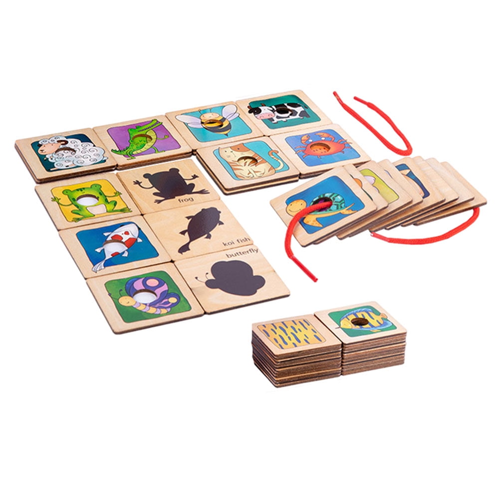 Puzzle Kids Plaything Animal Skin Shadow Matching Toy Wooden Creative ...