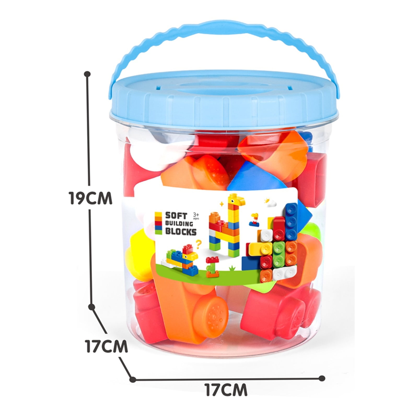 Puzzle Large Particle Soft Rubber Diy Block Toys Plastic Building Block ...